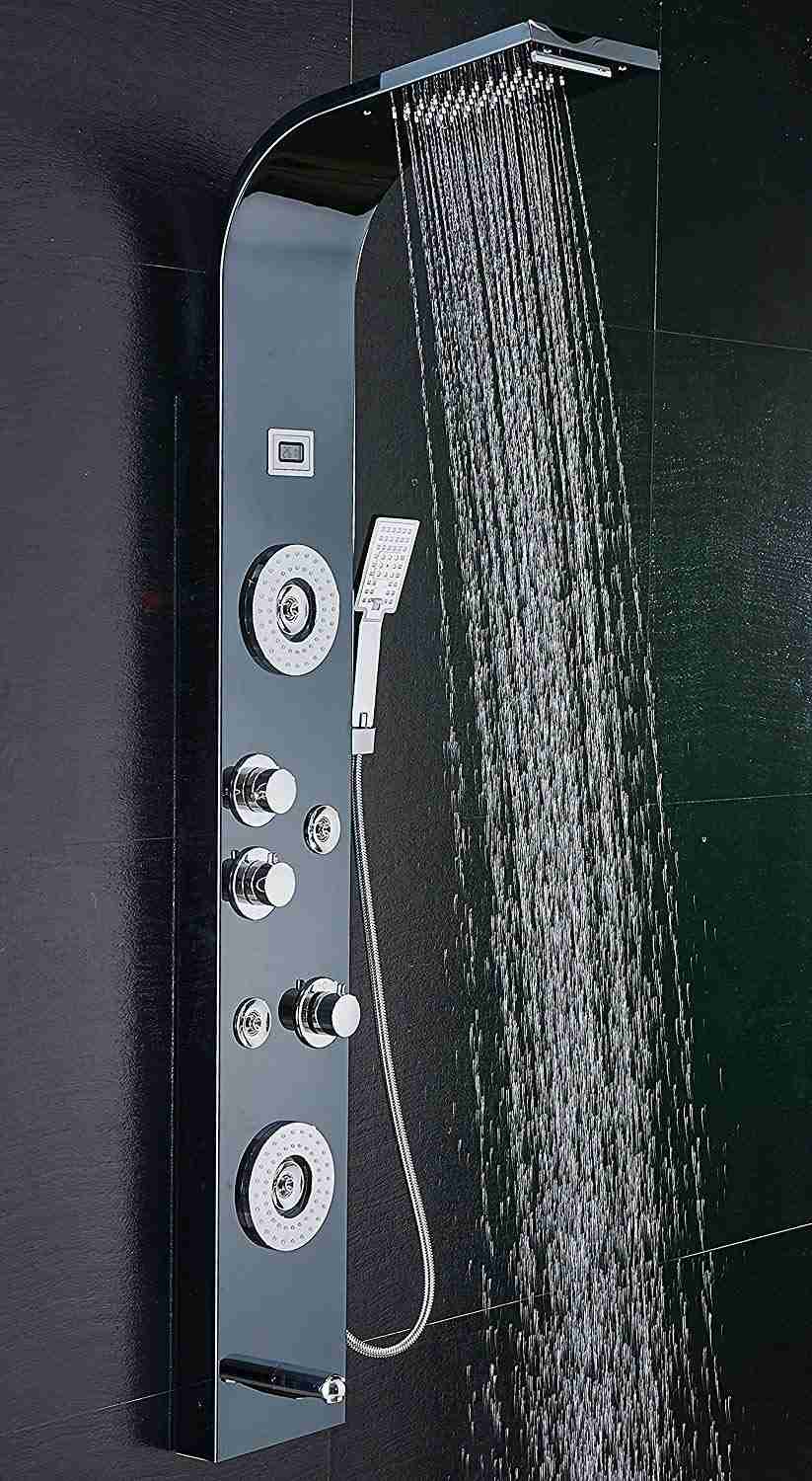 ELLO&ALLO Stainless Steel Shower Panel Tower System LED | Shower Head ...
